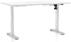 Výškově nastavitelný stůl OfficeTech A, 140 x 80 cm - bílá podnož Barva: Bílá