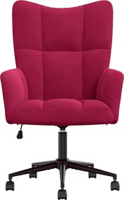 Relaxační křeslo vínové samet 328177