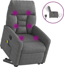 Elektrické zvedací masážní polohovací křeslo tmavě šedé 3303110