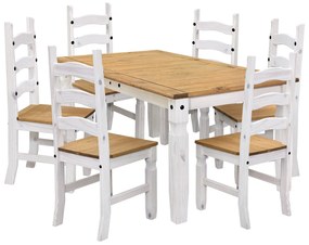IDEA Jídelní stůl CORONA 16110B + 6 židlí CORONA 160204B