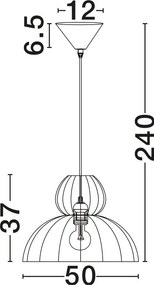 Matně bílé látkové závěsné svítidlo ø 50 cm Delina – Nova Luce