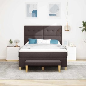 Postel s boxspringem s čelo Tmavě hnědá 200 x 140 cm textil 3344306