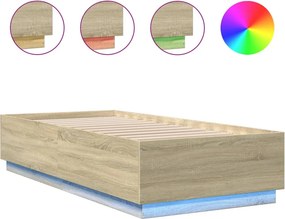 Rám postele s LED osvětlením dub sonoma 100 x 200 cm kompozit 3209627