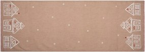 Hnědý běhoun s perníkovými chaloupkami Gingerbread Bliss - 50*140 cm