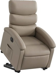 Elektrické zvedací polohovací křeslo cappuccino umělá kůže 3204060