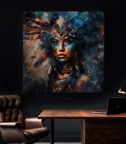 Obraz na plátně - Indiánská žena Hnědá perla FeelHappy.cz Velikost obrazu: 60 x 60 cm