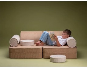 Světle hnědá manšestrová dětská pohovka 132 cm Settee – Wigiwama