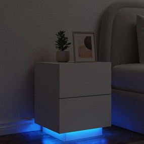 vidaXL Noční stolek s LED osvětlením kompozitní dřevo [836735] Barva: Bílá