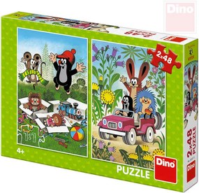 DINO Puzzle 2x48 dílků Krtek se raduje (Krteček) 18x26,5cm skládačka 2v1 dn381575