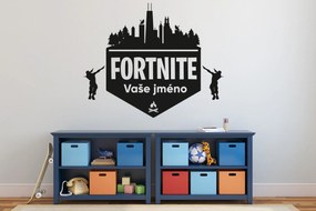 Lepy.cz Samolepka Fortnite + vlastní jméno Velikost (šířka x výška): 70x57cm, Barevná varianta: Jemná růžová