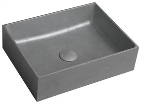 Sapho FORMIGO betonové umyvadlo na desku, 47,5x36,5cm, stříbrná FG119