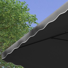 Slunečník Outsunny 243x243cm, balkonový slunečník s UV ochranou, konzolový slunečník s dvojitou stříškou a křížovým podstavcem, kudrlinky, 4 vzpěry, …