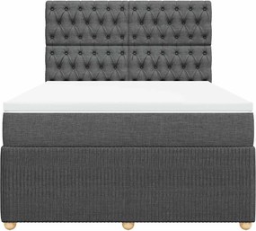Box spring postel s matrací tmavě šedá 140x200 cm textil 3294387
