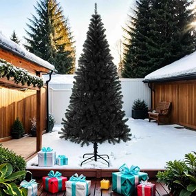 Umělý vánoční stromek se stojanem černý 210 cm PVC 321002