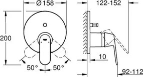 Grohe Eurosmart Cosmopolitan - Baterie pod omítku pro 2 spotřebiče chr