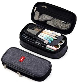 Multifunkční Organizátor-Penál, Tmavě Šedý, Polyester, 22x11x6.5 cm