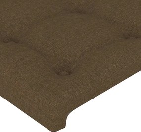 Čelo postele tmavě hnědé 200 x 5 x 118/128 cm látkové 3116791