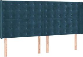Box spring postel s matrací tmavě modrá 160x200 cm samet 3132931