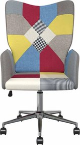 Relaxační křeslo patchwork textil 328193