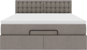 Osmanský postel s matrací taupe 140x200 cm textil 3311633