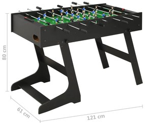 Skládací stolní fotbal 121 x 61 x 80 cm černý,  91938