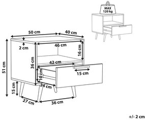Černý noční stolek se zásuvkou INDIO Beliani