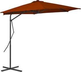 Zahradní slunečník s ocelovou tyčí terakotový 300 x 230 cm 312519