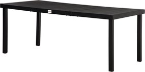 Outsunny Hliníkový Zahradní Stůl pro 8 Osob s Laťkovou Deskou pro Terasu a Balkon 190x90x74 cm Černý