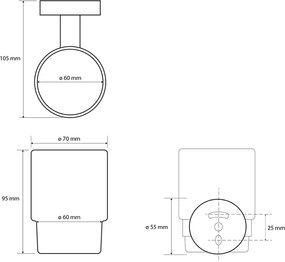 Sapho, X-ROUND WHITE sklenice, mléčné sklo, bílá, XR903W