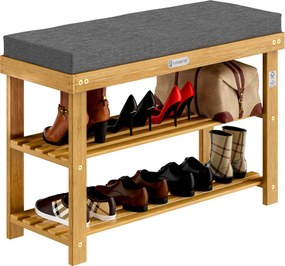 Lavice s botníkem certifikace FSC® z akáciového dřeva 70x33x48cm