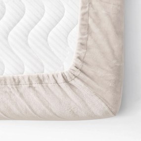 Goldea mikroplyšové elastické prostěradlo deluxe - šedobéžové 90 x 200 cm