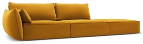 Sametová pohovka v hořčicové barvě levý roh 264 cm Vanda – Mazzini Sofas