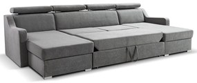 Sedací souprava MIKELI U | 158x288x158 cm | rozkládací + 2x úložný prostor | pretty 17 šedá