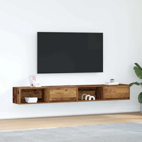 TV skříňky 2 ks Staré dřevo 100x31x25,5 cm Dřevěné konstrukce