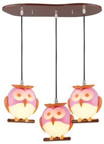 ACA DECOR Dětské svítidlo Owl 3 růžová