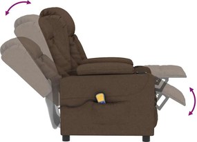 Masážní křeslo hnědé textil 339062