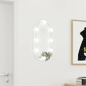 vidaXL Zrcadlo s LED světly 60 x 30 cm sklo oválné [3102974]