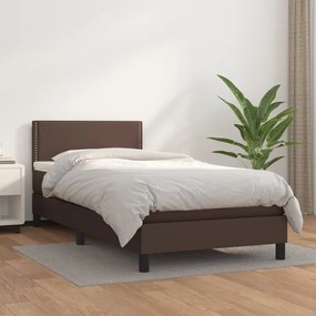 vidaXL Box spring postel s matrací 80 x 200 cm umělá kůže [3141030] Barva: Bílá