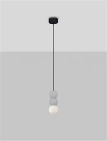 LED šedá designová svítilna Zero