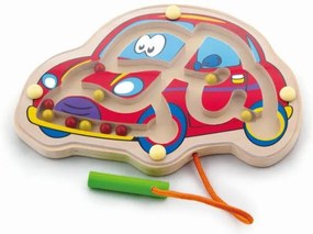 Dřevěné magnetické bludiště Viga 50163 Autíčko
