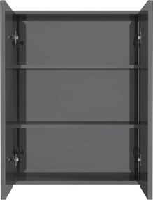 Koupelnová skříňka se zrcadlem 60 x 15 x 75 cm MDF zářivě šedá 331526