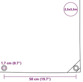 vidaXL Marketos Plachta 650 g/m² 2,5 x 3,5 m šedá