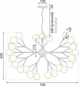 Toolight - Stropní svítidlo 27xG4 APP590-CP, černá-bílá, OSW-09884