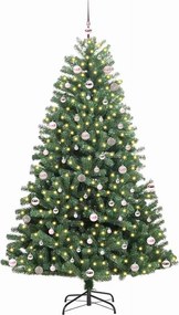 Umělý Skládací Vánoční Strom Zelená 240 cm PVC a kov 3395507