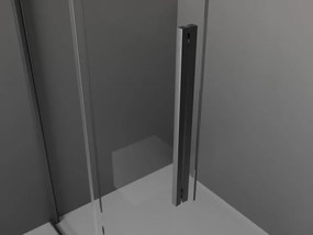 Mexen Velar L, posuvná sprchová zástěna Walk-in 100 x 200 cm, 8mm šedé sklo, grafit broušený, 871-100-003-43-66