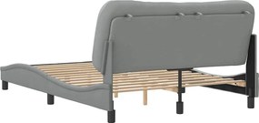 Rám postele bez matrace Hvar světle šedý 140 x 190 cm textil 3207765