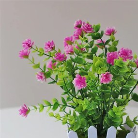 Bytová dekorace - umělá rostlina v květináči - výška 11 cm Barvy: světle fialová
