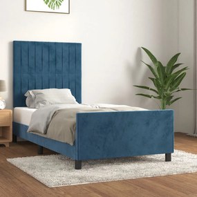 Rám postele bez matrace tmavě modrý 80x200 cm samet 3125847