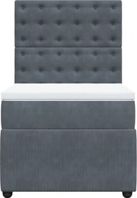 Box spring postel s matrací tmavě šedá 90x200 cm samet 3292251