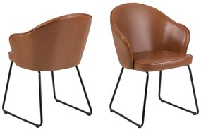 Židle s opěrkou Mitzie – hnědá 81.5 × 57 × 58.5 cm ACTONA